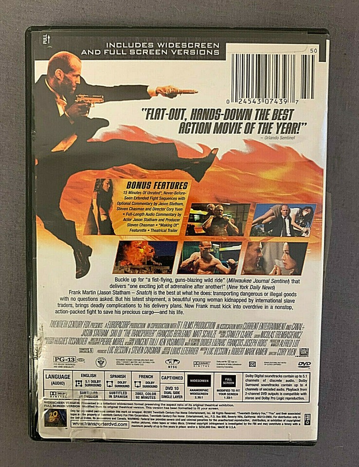 The Transporter (DVD, 2003, Special Edition) 24543074397 | eBay