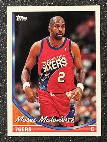 1993 Topps Moses Malone #381 Basketball Card Philadelphia 76ers (3x MVP ...