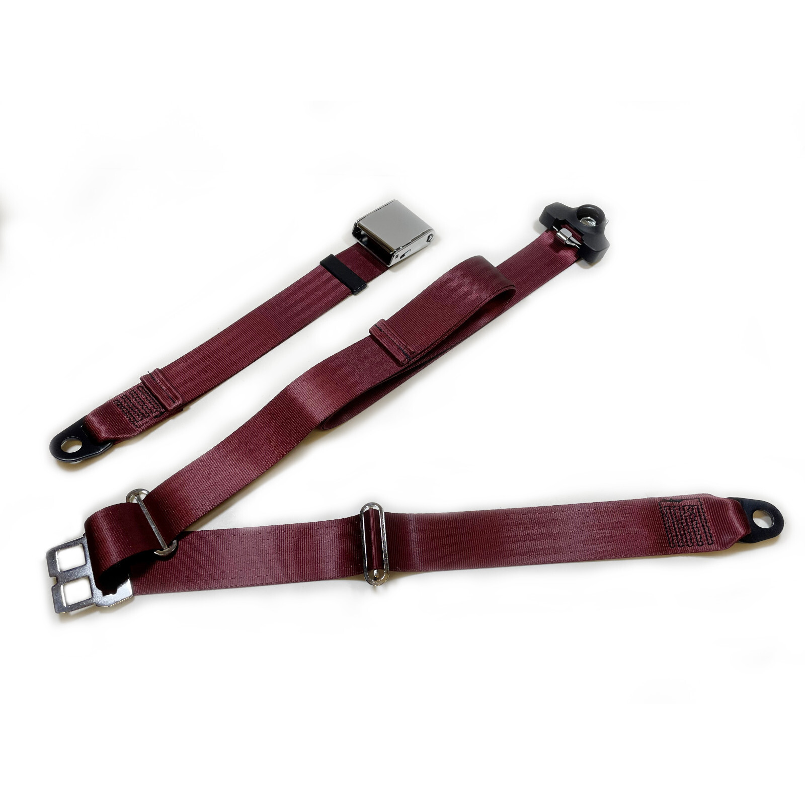 3 point Lap & Diagonal Seatbelt, Classic Car - BURGUNDY - Manufactured ...