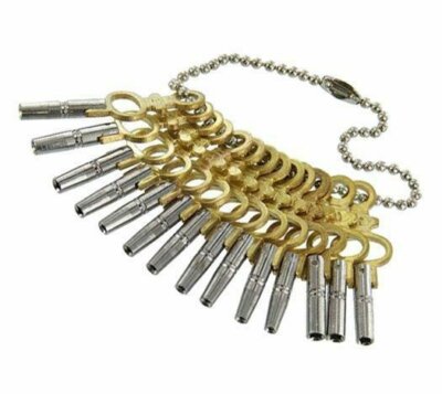 Set of 14 Pocket Watch Winding Keys Sizes 00 to 12 Watchmaking Watch ...