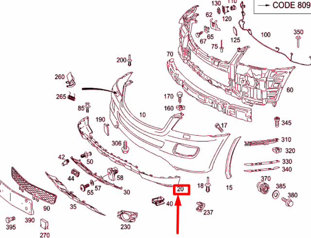 Mercedes-Benz GL X164 Front Bumper Bottom Trim A1648855425 Genuine for ...