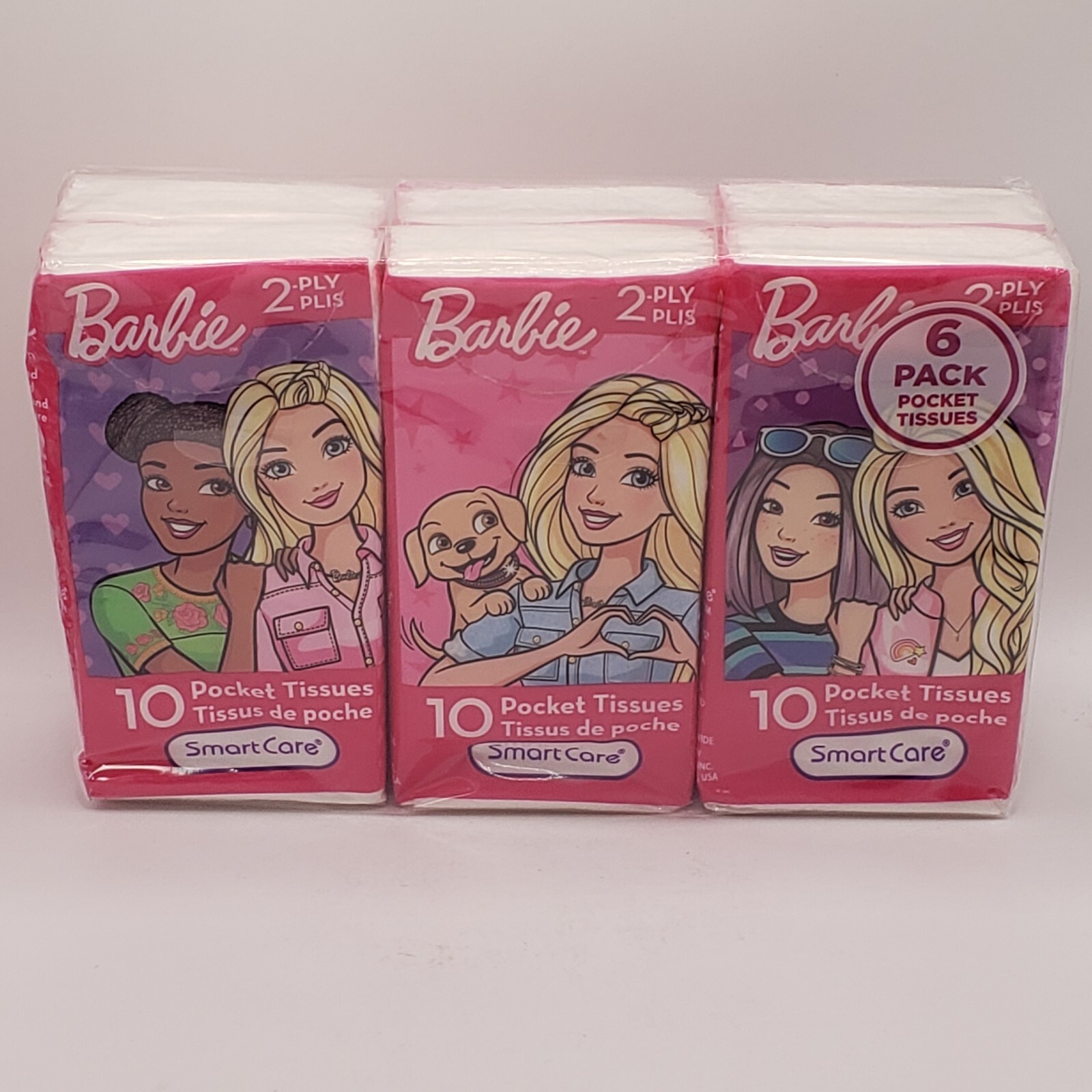 Barbie Doll Kids Travel Pocket Tissues 2 Ply 6 Pack Smart Care | eBay