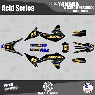 Graphics Kit for YAMAHA WR250X WR250R (2008-2021) Acid - GOLD | eBay