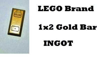 LEGO Gold Bar INGOT Money Cash Savings Metal Bank Account Safe Deposit ...