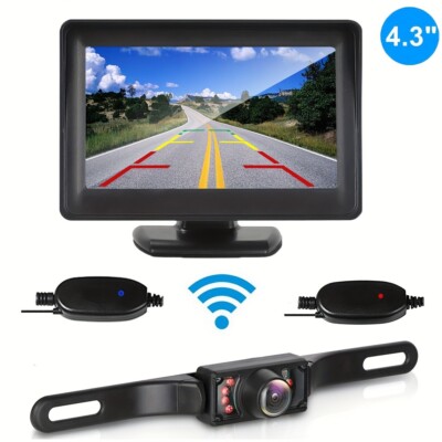 Backup Camera Wireless Car Rear View HD Parking System Night Vision 4.3 ...