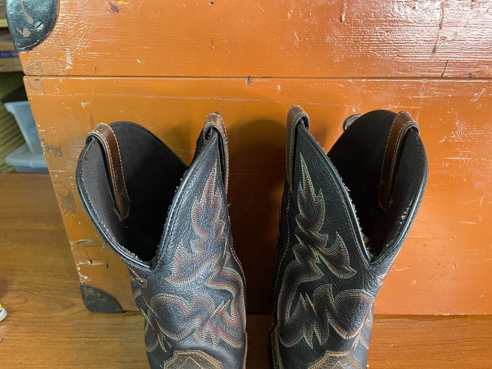 WOLVERINE Men's Size 13 M Black Brown Leather Rancher Soft Toe Work ...