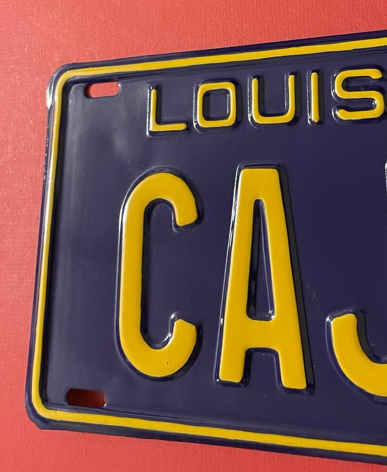 Vintage Louisiana CAJUN Vanity Booster License Plate LSU Tigers Colors ...