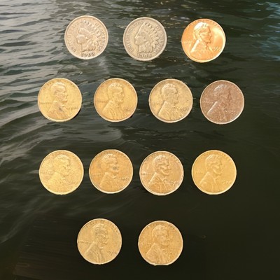 Indian Head Penny Lot + 10 Wheat Cents + BU Memorial! Old US Coins ...