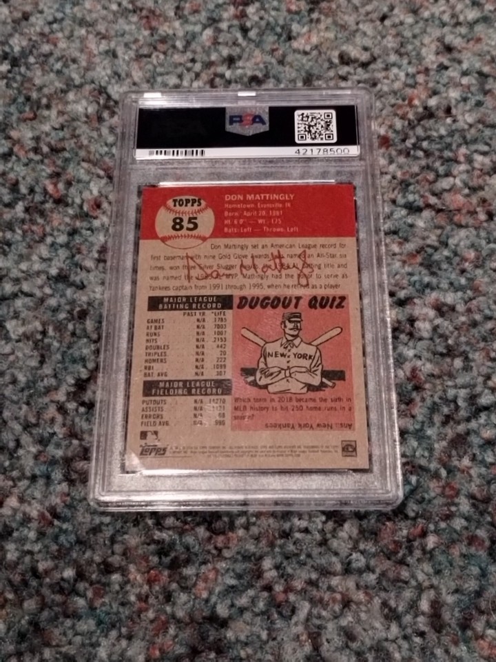 2018 Topps Living Set Don Mattingly PSA 10 Gem Mint #85 Yankees | eBay