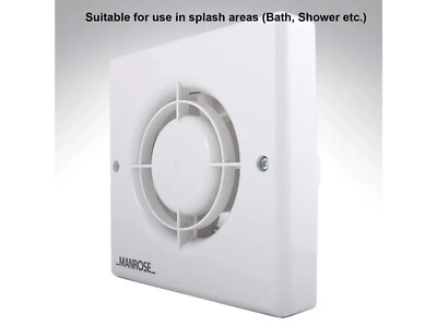 Manrose Low Voltage 12V AC Extractor Fan 100mm 4" Wall/Ceiling Bathroom ...