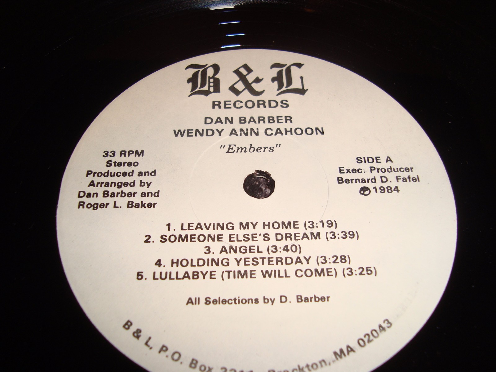 DAN BARBER & WENDY ANN CAHOON: Embers LP Rare Progressive Xian Rock ...