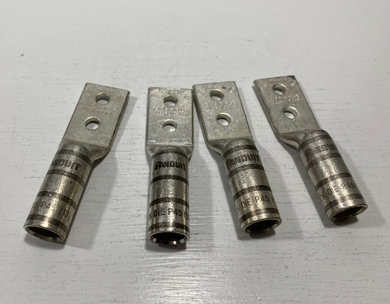(4) Panduit 4/0 Flex 2-hole compression lugs, 3/8" stud, spacing 1 ...