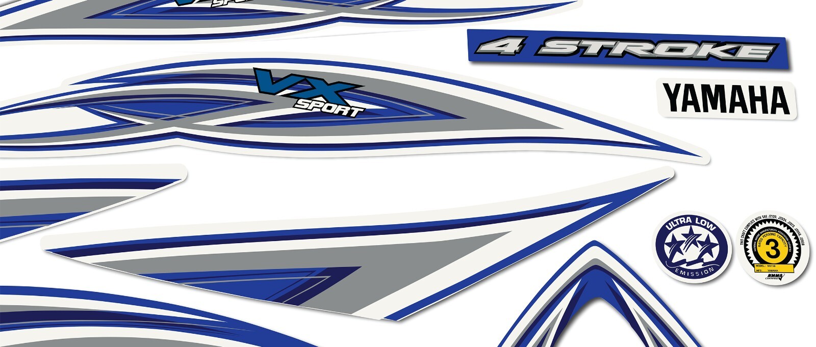 YAMAHA VX110 WAVERUNNER DECALS GRAPHICS BLUE | eBay