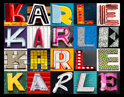 KARLE Name Poster featuring photos of actual sign letters | eBay