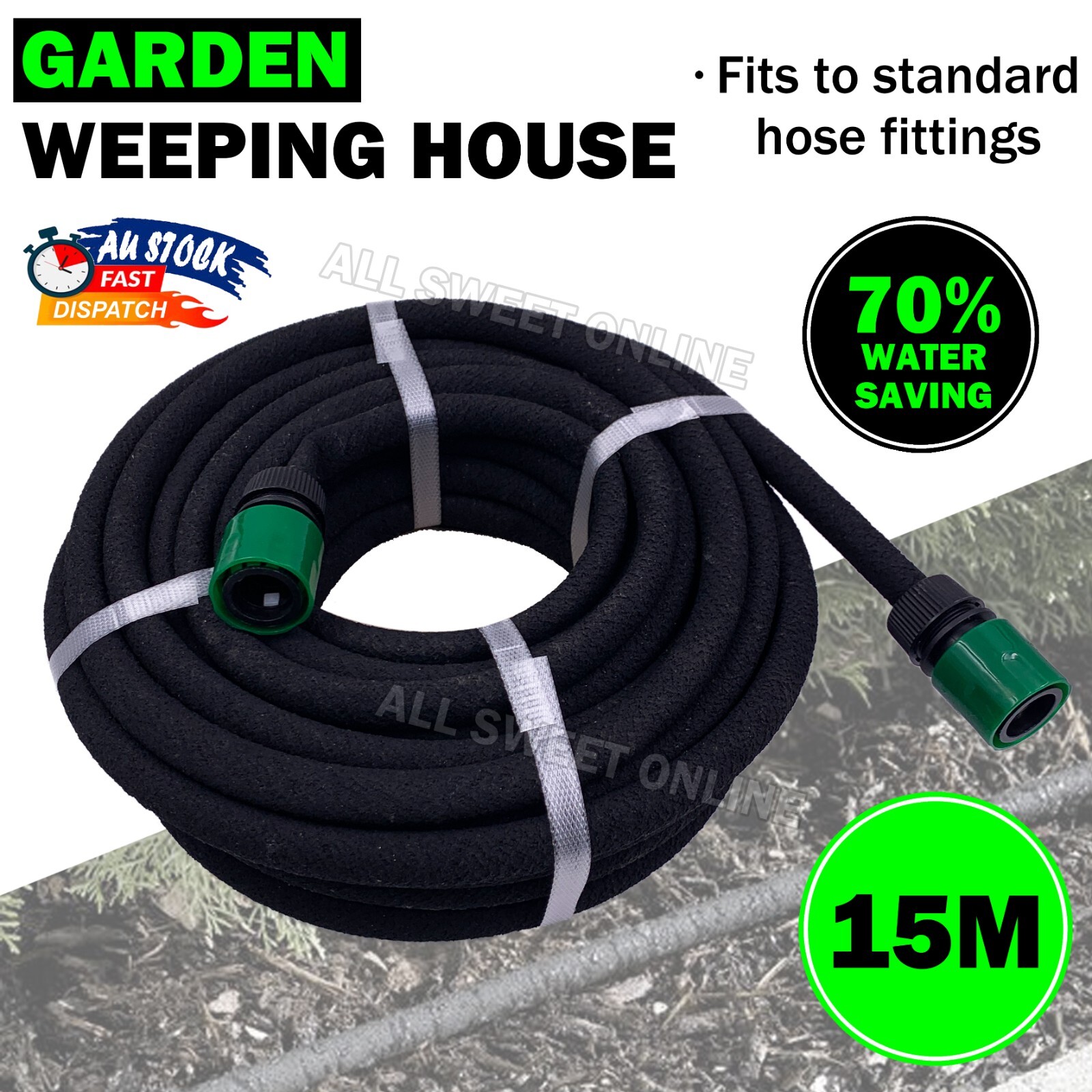 15M Weeping Hose Garden Lawn Watering Plant Drip Irrigation Watering ...