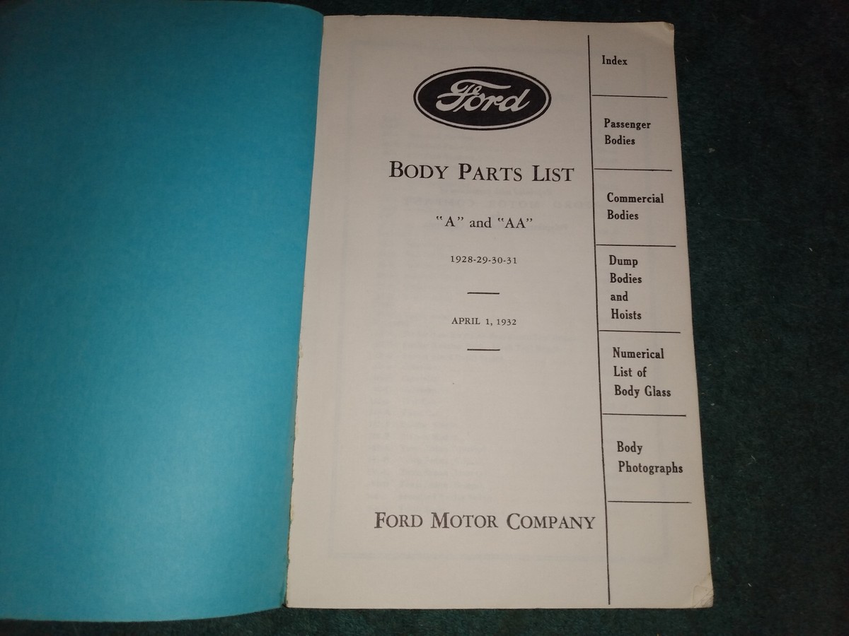 Model A Ford Body Parts List - Infoupdate.org