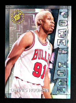 1995-96 Topps Stadium Club Dennis Rodman Power Zone #PZ10 Chicago Bulls ...