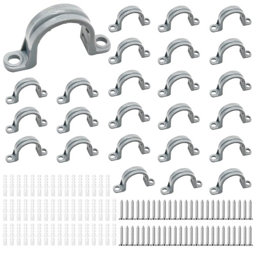 25 Pcs 1/2 Inch PVC Conduit Clamp, Pipe Strap U Bracket for Conduit, Cables F... | eBay