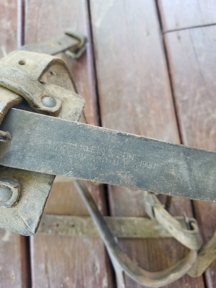 Vintage M Klein & Sons 16 1/2 Cat 1901 m Lineman Pole Climbing Gaff ...