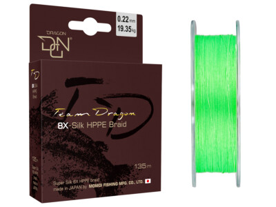 Dragon 8X-Silk HPPE Fluo Light Green 135m Braided Line Made in Japan ...