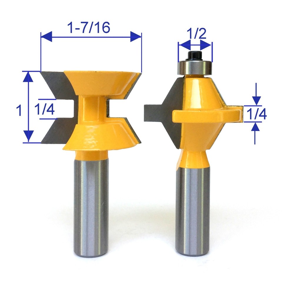 2 pc 1/2"SH Edge Banding Joint Tongue & Groove Router bit Set S | eBay