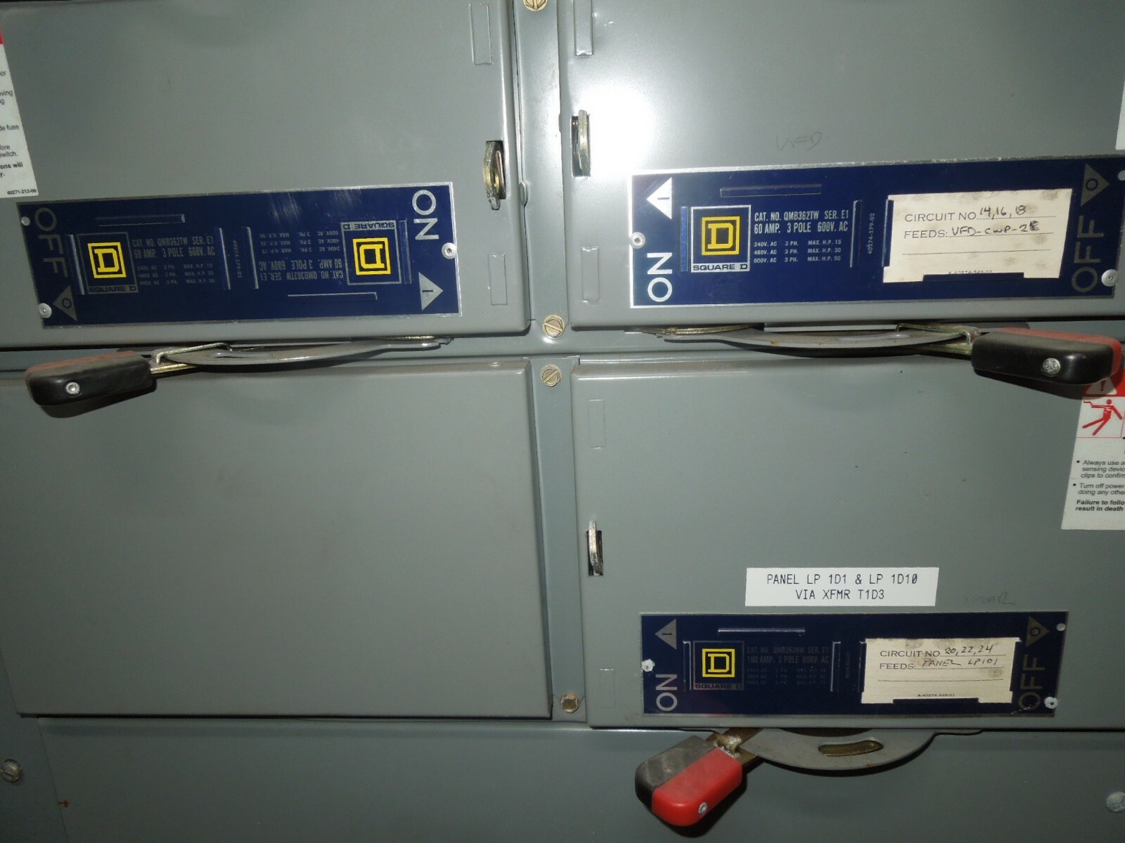 Square D QMB 400A 3ph 4w 208Y/120V MLO w/ fused Panelboard Switches ...