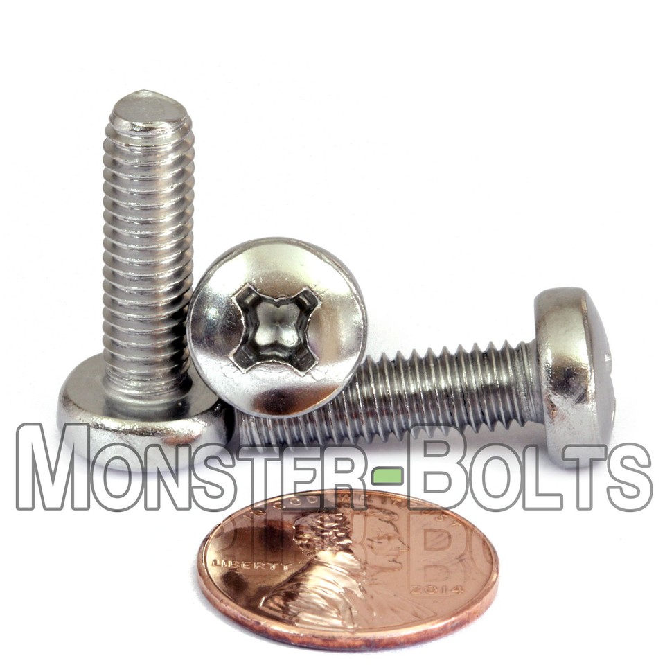 M6 / 6mm Phillips Pan Head Machine Screws, Stainless Steel A2, DIN 7985 ...