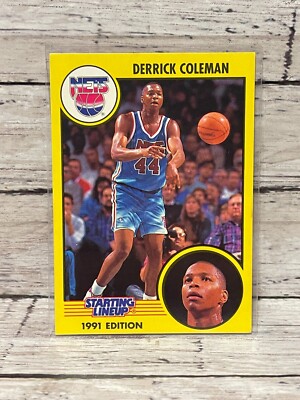 1991 Kenner Starting Lineup Cards Yellow - Derrick Coleman (inA) | eBay