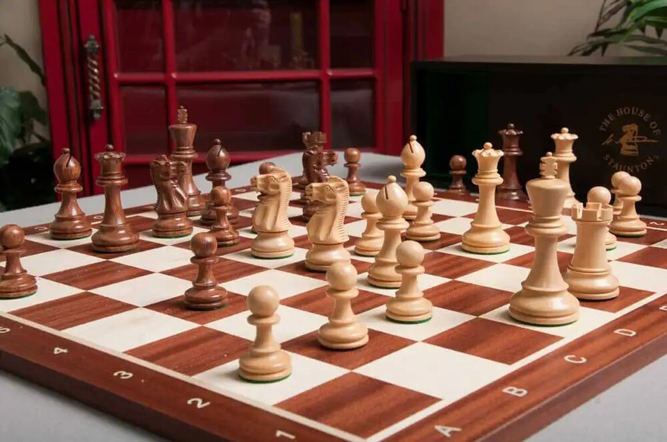 Grandmaster Chess Set, Box & Board Combination - Golden Rosewood ...