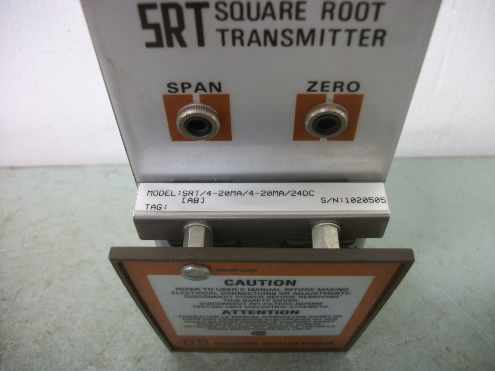 MOORE INDUSTRIES SRT SQUARE ROOT TRANSMITTER SRT/4-20MA/4-20MA/24DC NOB ...