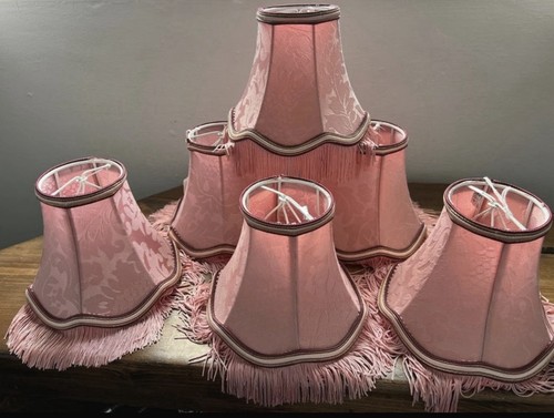 Elegant Dusky Pink Victorian Style Lampshades Set of 6 Silk-Style ...
