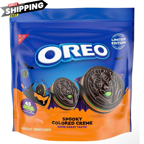 OREO Limited Edition Halloween Spooky Colored Creme Sandwich Cookies ...
