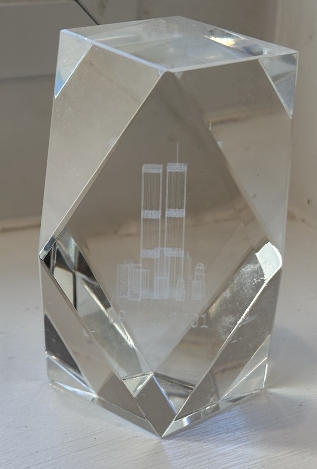 Twin Towers Laser-etched 911 Glass Paperweight. | eBay