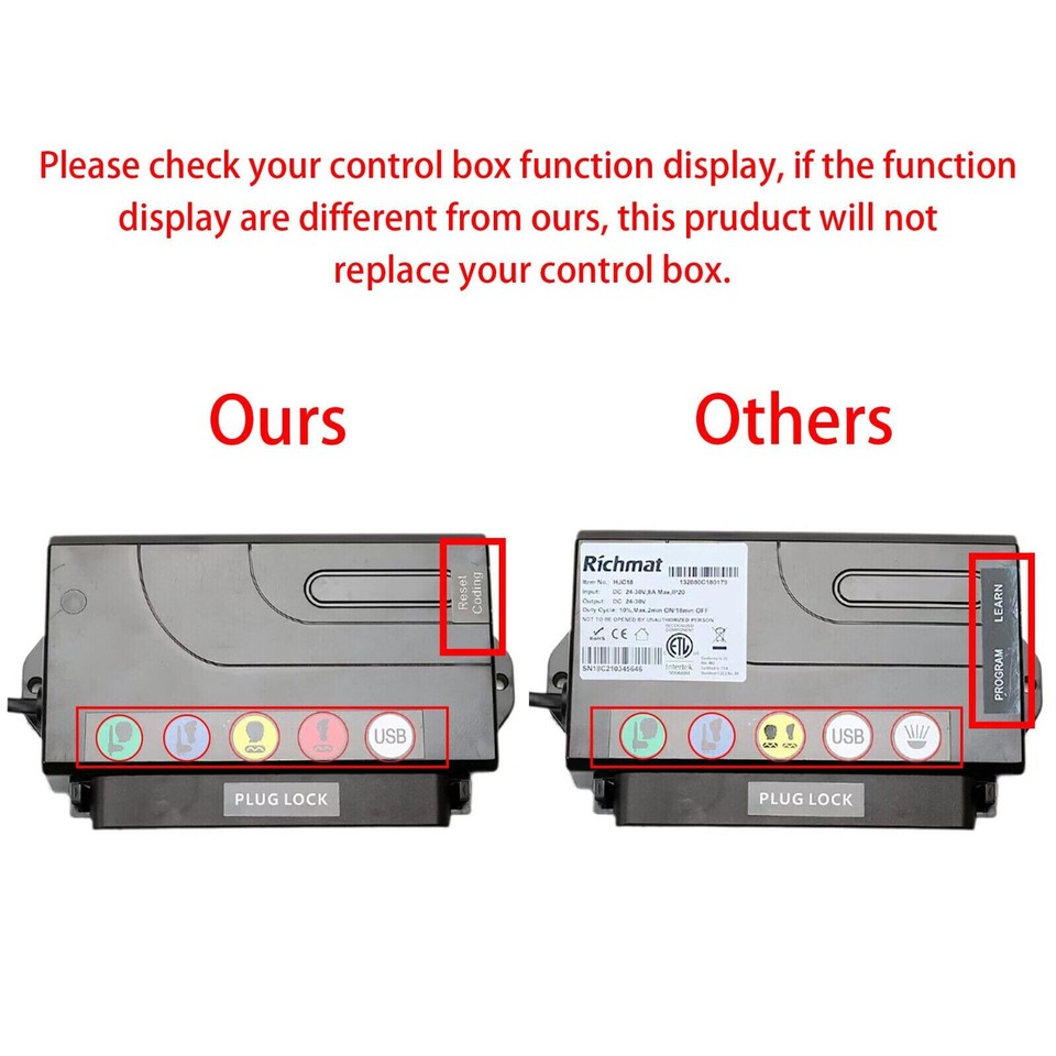 Adjustable Bed Control Box Richmat HJC18 for Classic Brands Adjustable ...