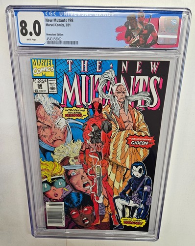 New Mutants #98 Deadpool 1st Appearance Marvel 1991 Newsstand WHITE ...