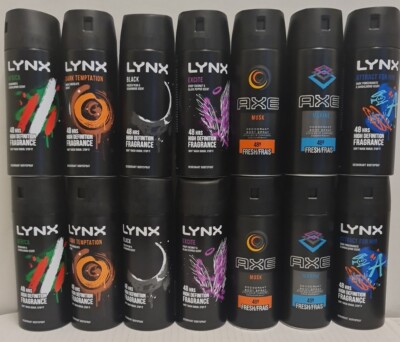 LYNX/AXE DEO 150ML X 3 OR 6 CAN-AFRICA-EXCITE-BLACK-DARK TEMP-ATRACT ...