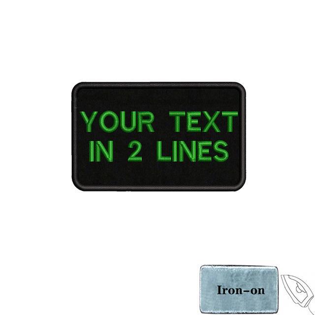 2 Line Name Tag Custom Embroidery Text Number Patch Badge Sew on Iron ...