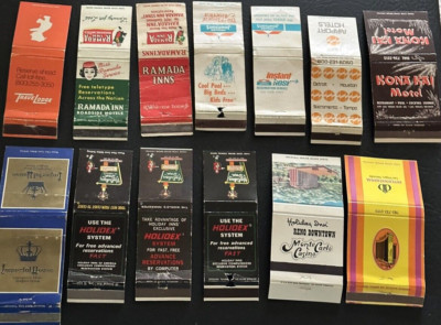 13 Vintage Motel & Hotel Matchbook Covers Ramada, Holiday Inn, Howard ...