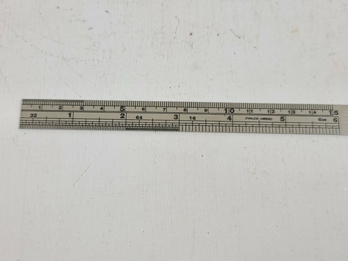 Vintage Herbrand Stainless Steel Ruler 6 Inch With Conversion Table 0 ...