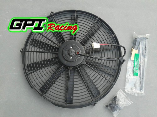 Universal Electric Fan 16" 12V Slim Radiator Cooling Thermo Fan ...