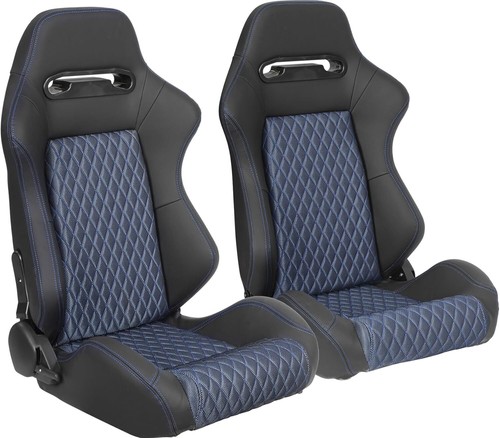 2 Pcs Universal Racing Seats with Sliders, Reclinable Bucket Seats for ...