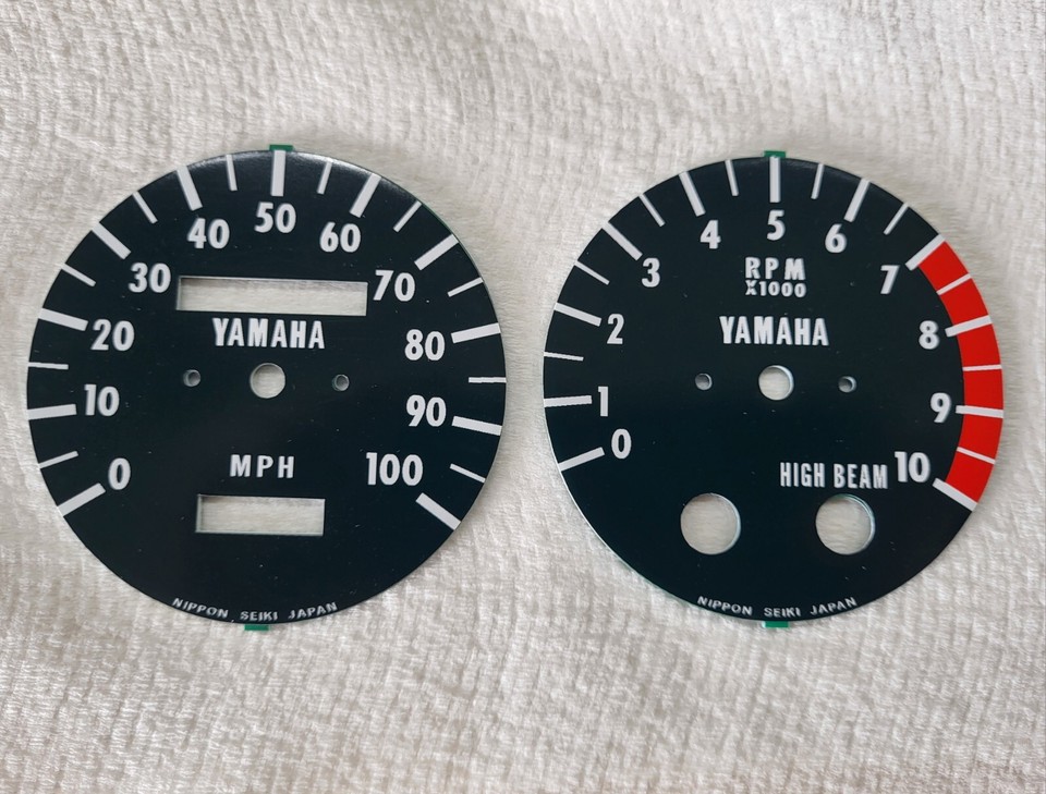 1975 Yamaha DT250 DT400 DT360 Speedometer Tachometer Decals Gauge Face | OE | 1975