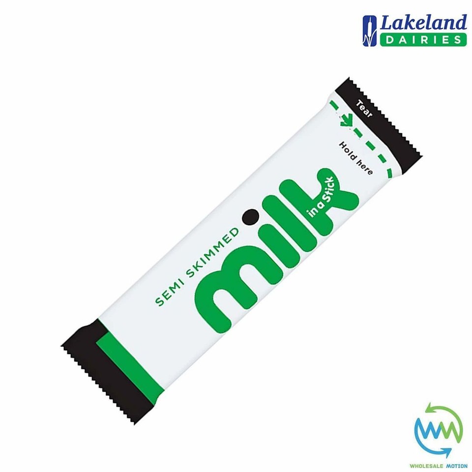 LAKELAND UHT Milk STICKS Individually Packed 100% SEMI Skimmed 10ML ...