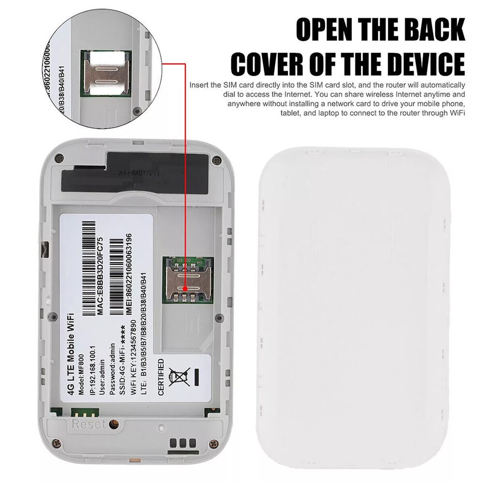 5G Unlocked LTE LCD Portable Mobile Broadband Wireless WiFi Router MiFi ...