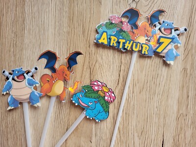 Pokémon Characters Personalised Cake Topper Birthday Boy Girl | eBay UK