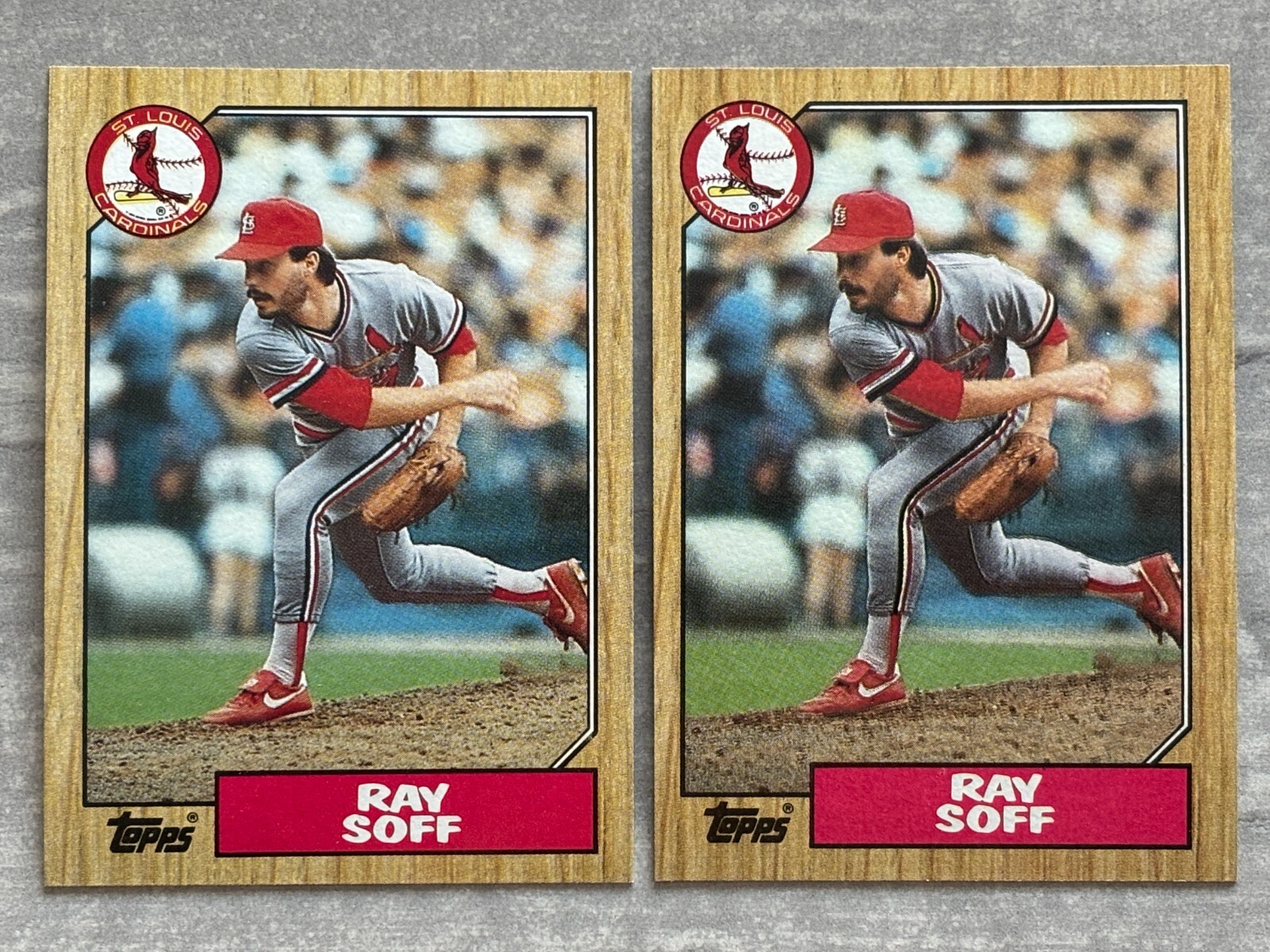 (2) 1987 Topps RAY SOFF "Copyright Line" Error & Corrected Baseball ...