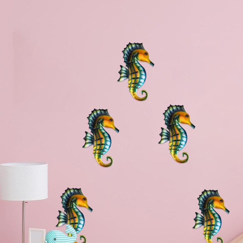 2pcs Home Wall Art Seahorse Decorse Decorse in ferro battuto Seahorse ...