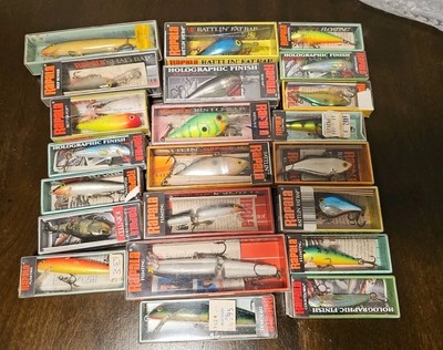 RAPALA FISHING LURES With Box LOT OF 22 HOLOGRAPHIC, WOBBLER , FAT RAP ...