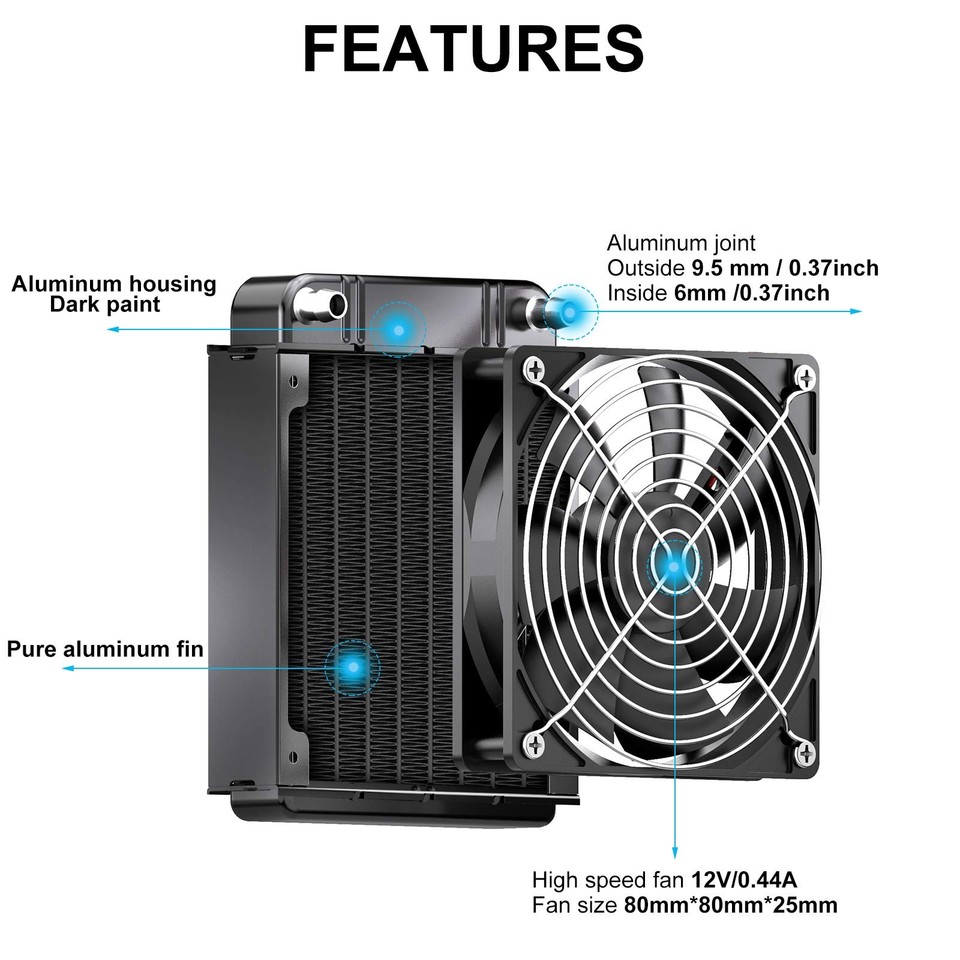 Water Cooling Radiator, 8 Pipe Aluminum Heat Exchanger Radiator with ...