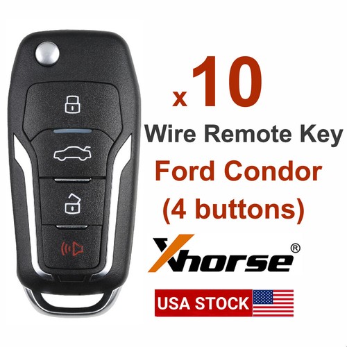 10x Xhorse Universal Wire Remote Key for Ford Flip Type Condor 4 Button ...